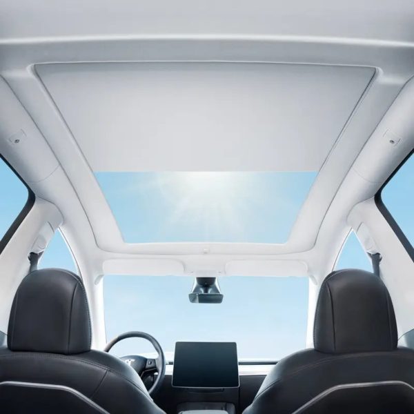 Electric Sunshade for Tesla Model Y. Helps you to beat the Arizona!